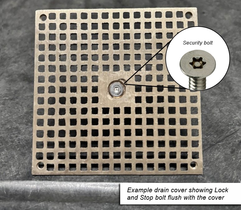 Zurn 6" x 6" Square Floor Drain with Lock and Stop Drain Lock (Actual ...