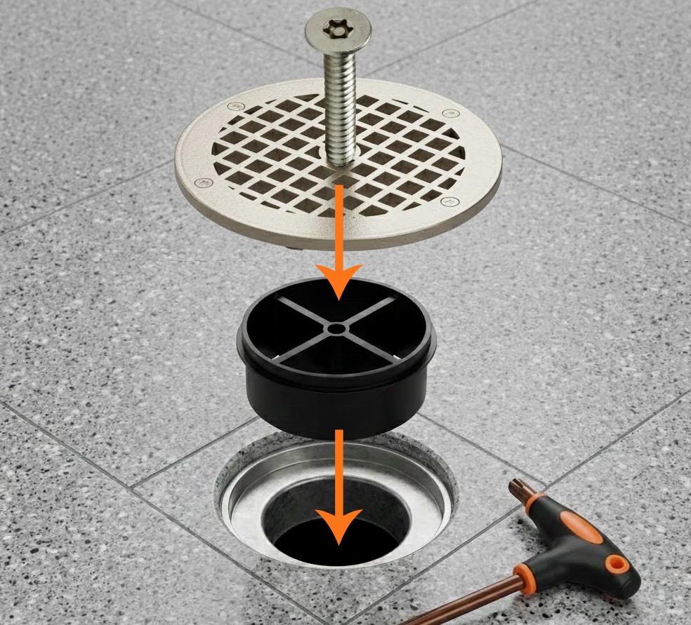 Cross Lock™ - The Universal Lock for Drain Covers - Drain-Net