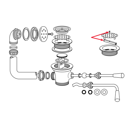 Strainer Lock for Lever and Twist Handle Waste for compartment sinks ...