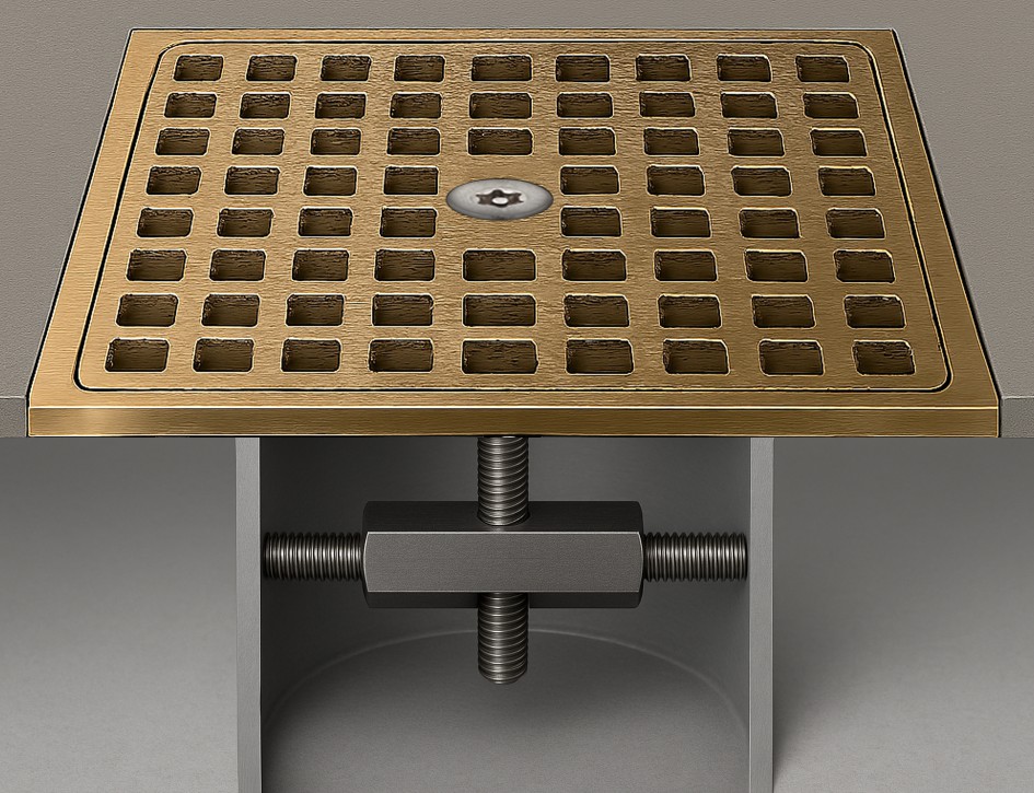 Zurn 6" x 6" Square Floor Drain with Lock and Stop Drain Lock (Actual ...