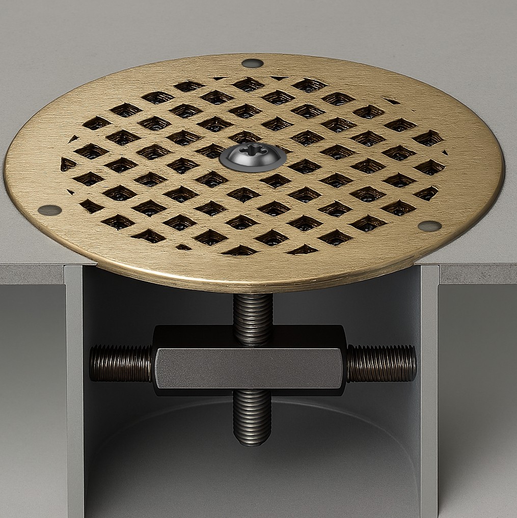 Zurn 6" Dia. Round Floor Drain Cover with Lock and Stop Drain Lock ...